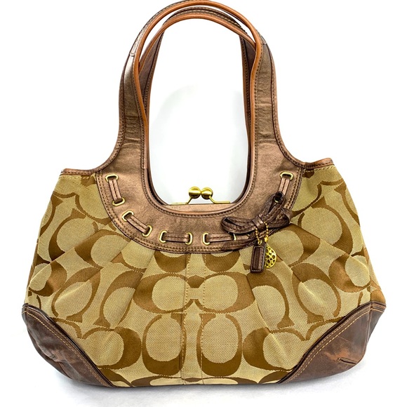 Coach | Bags | Coach Soho 2724 Tan Brown Signature Jacquard Large ...
